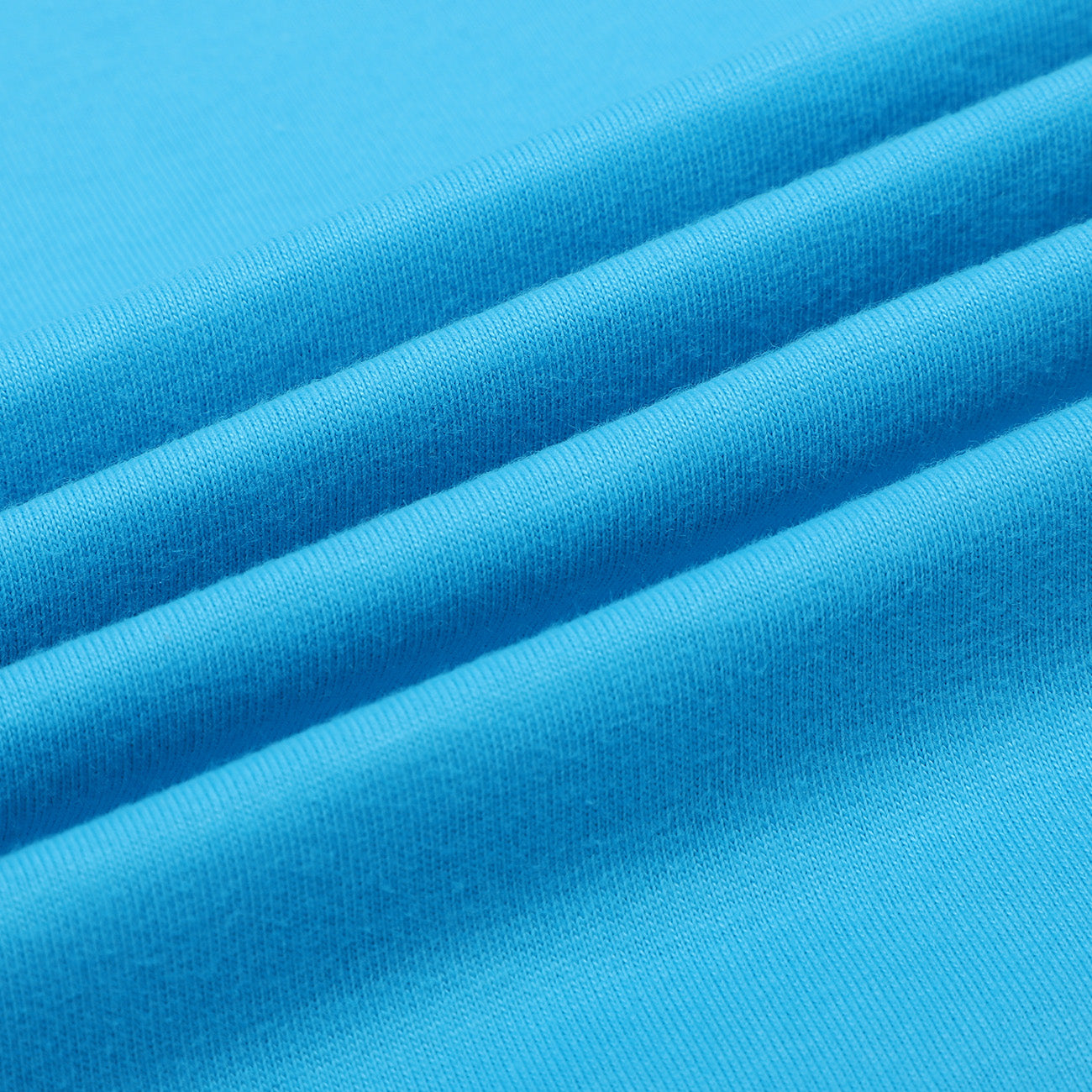 Soft Enzyme Washed Azure Blue Round Neck Cotton T-shirt ...