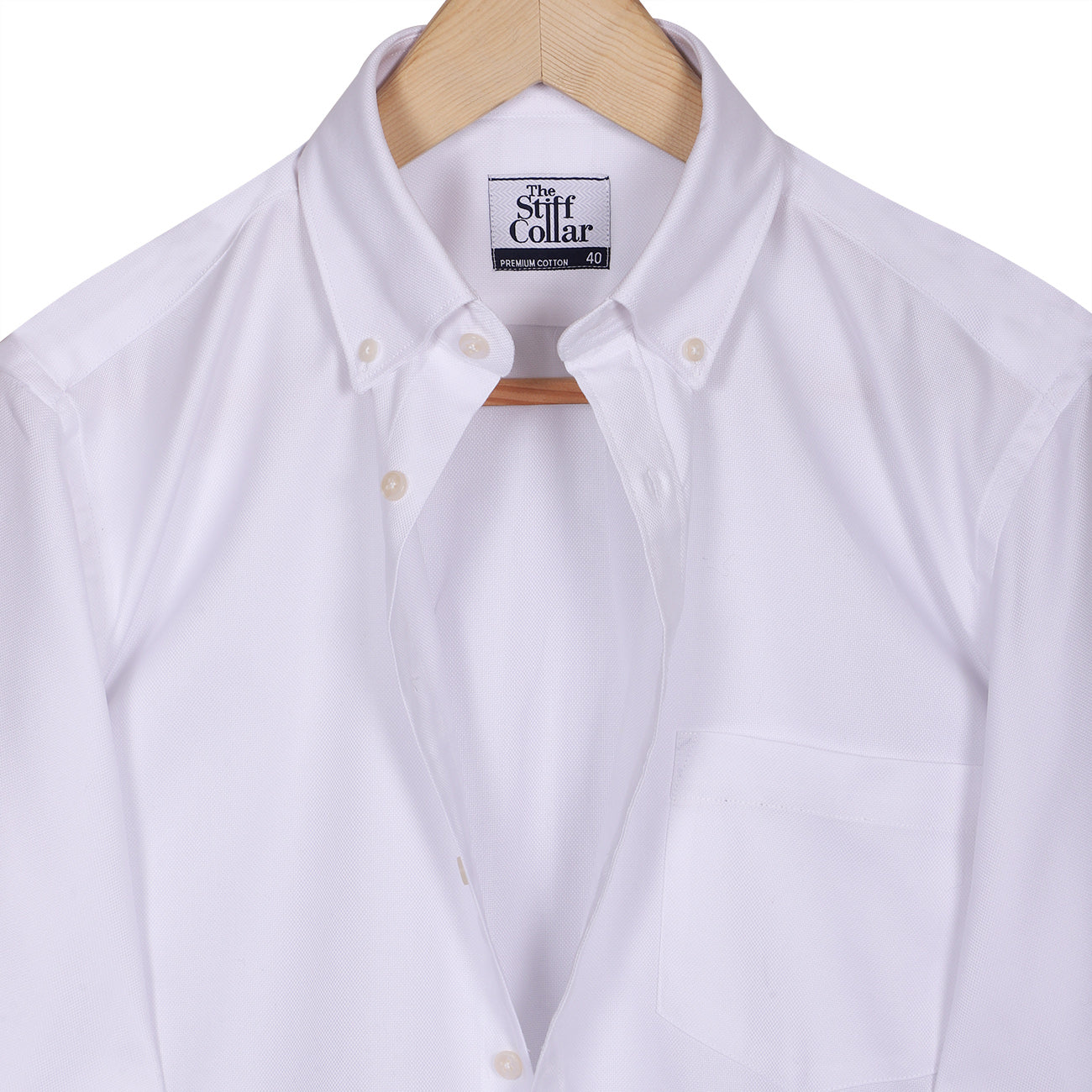 Luthai Snow White Dobby Button Down 2 Ply Giza Cotton Shirt ...